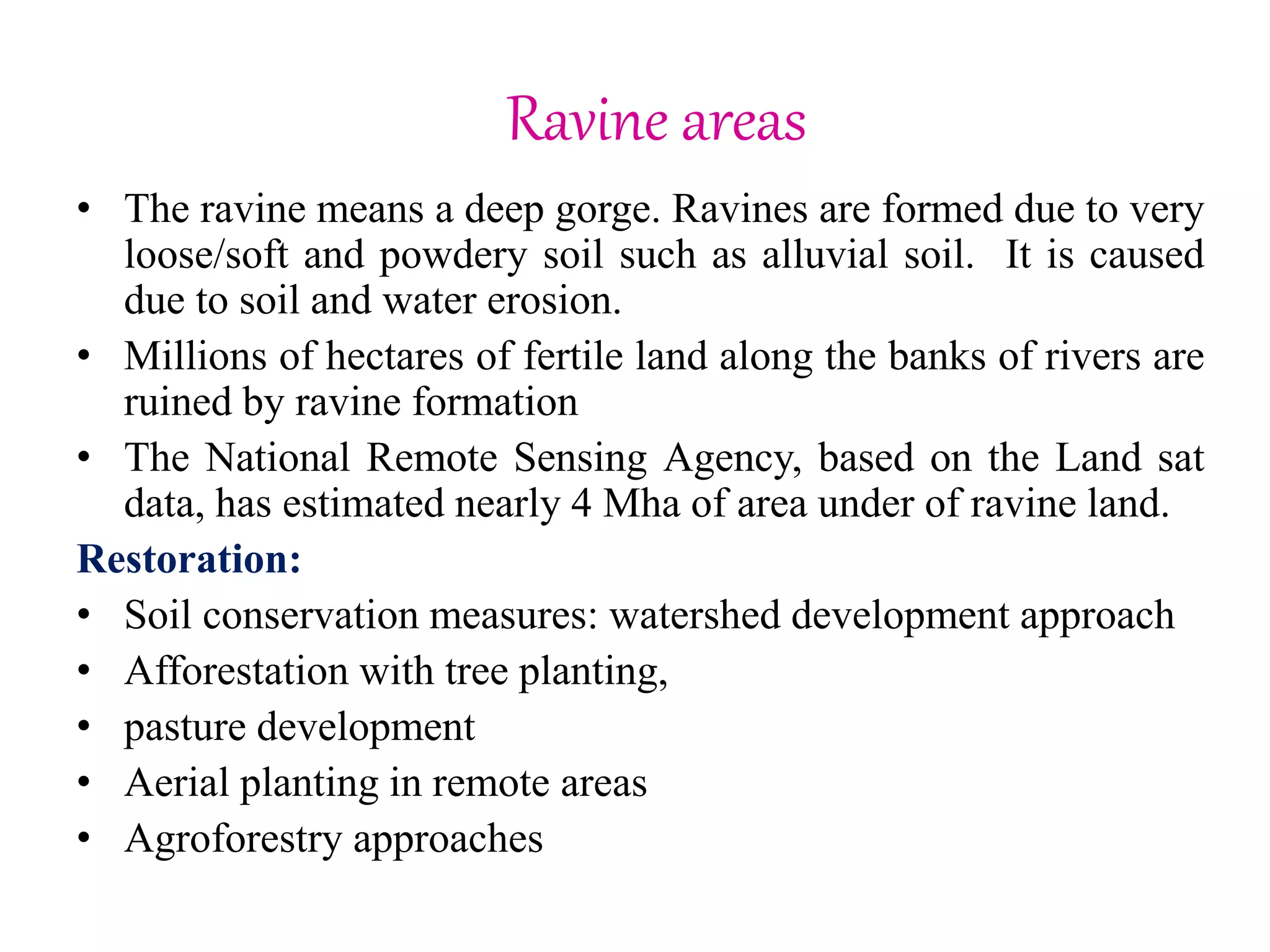 Role of forestry in restoration of degraded lands | PPTX