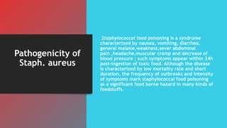 Staphylococcus aureus in milk and milk products | PPTX