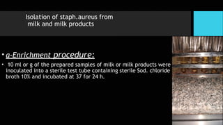 Staphylococcus aureus in milk and milk products | PPT