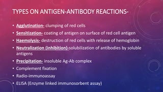 antigen and antibody reactions- Immunology | PPTX