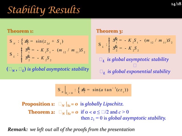 Stabilization of Inertia Wheel Pendulum using Multiple Sliding Surface Control Technique | PPTX