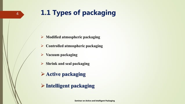 active & intelligent packaging | PPTX | Food & Drink