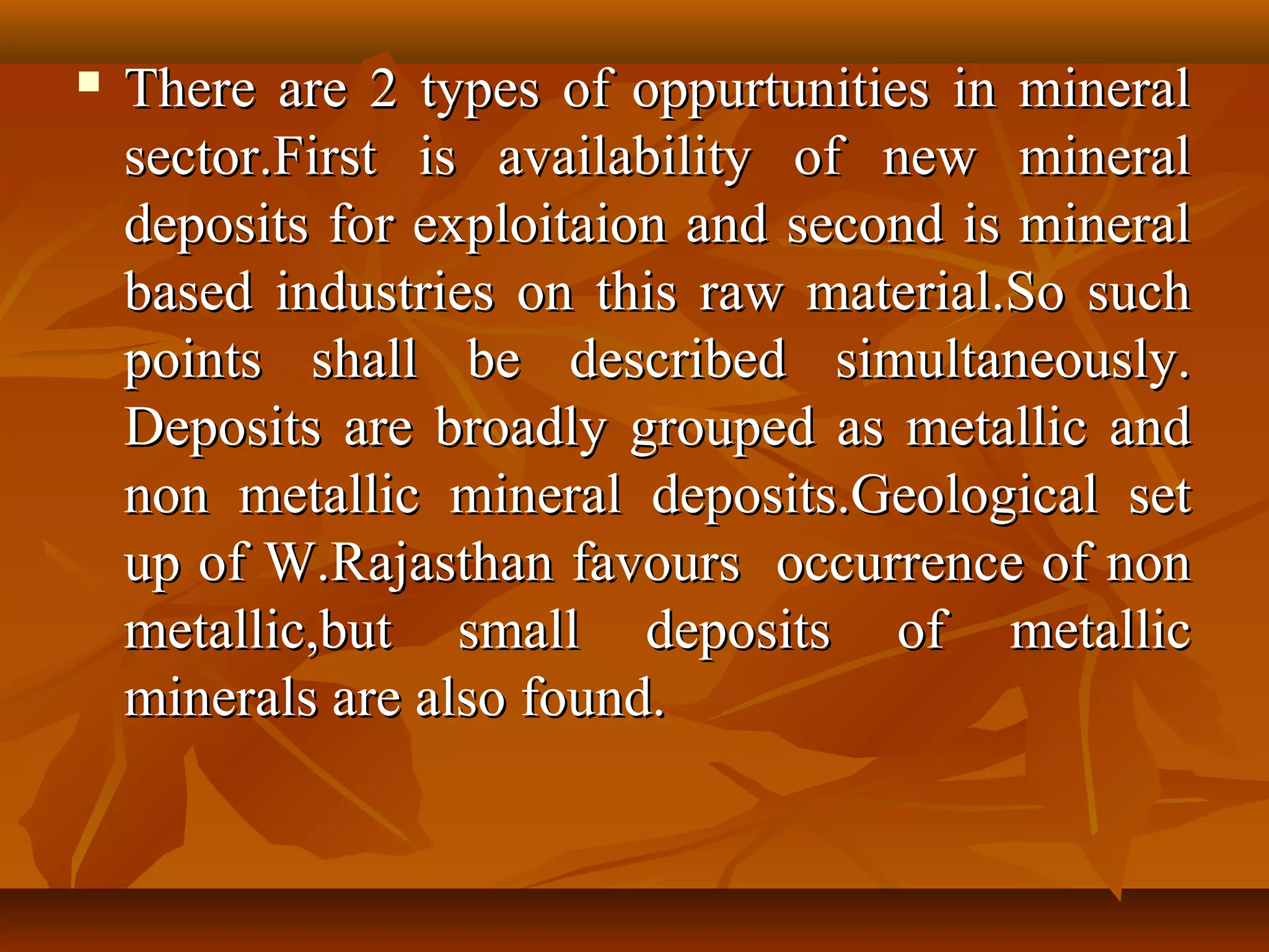 Mineral resources in western Rajasthan,preswentation in India ...