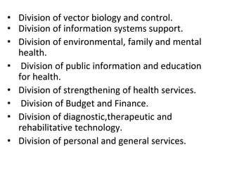 Role of various international health agencies | PPTX
