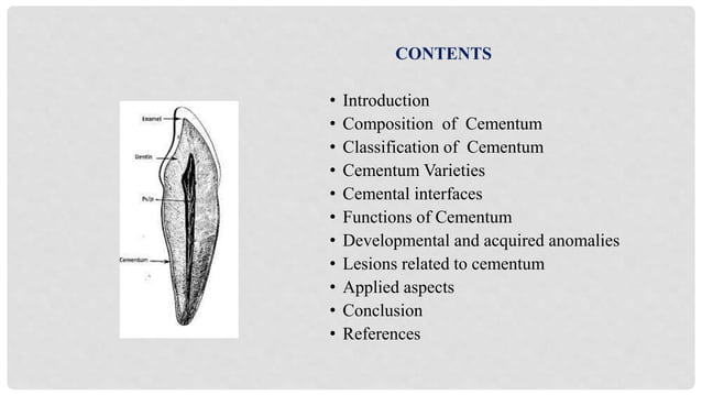 cementum | PPTX | Dental Health | Diseases and Conditions