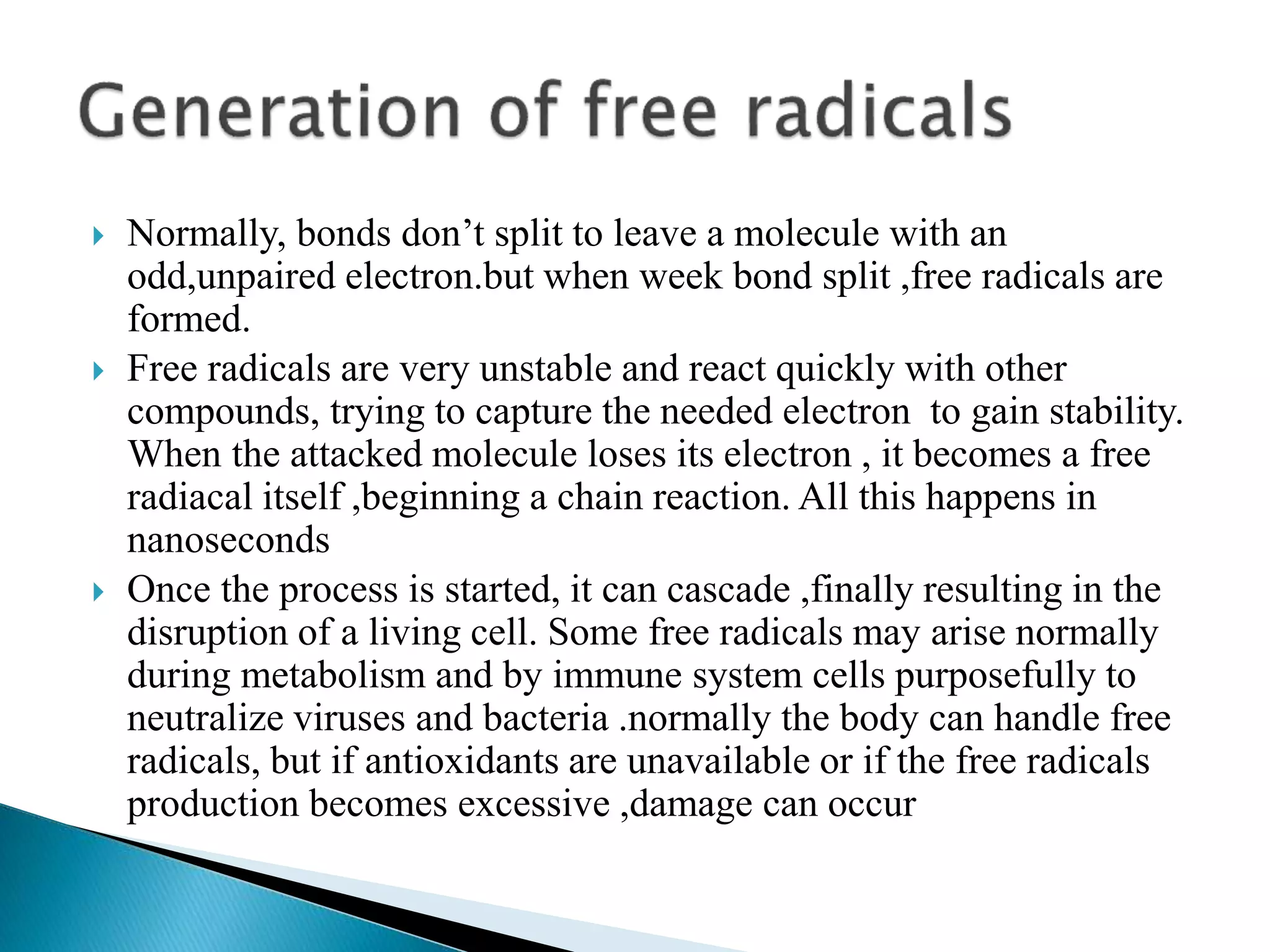 freeradicals pharmacology | PPTX