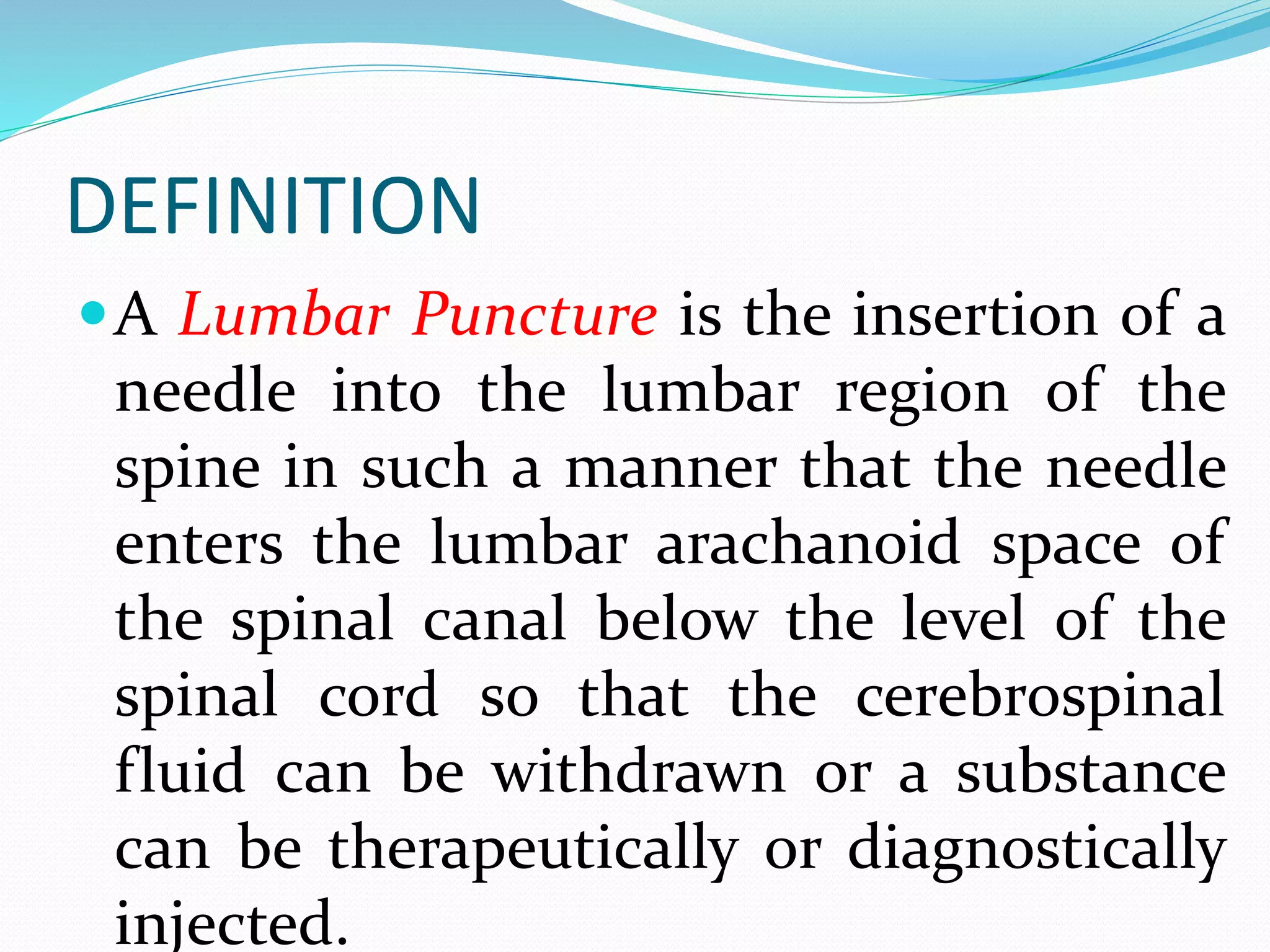 Lumbar Puncture | PPTX