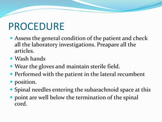 Lumbar Puncture | PPTX