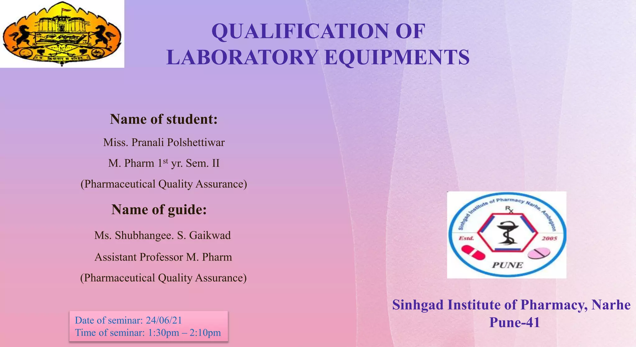 Qualification of laboratory equipments | PPTX