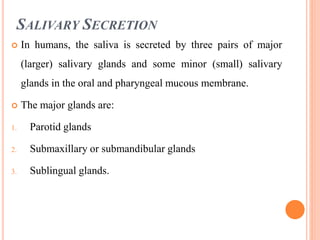 saliva in oral health | PPTX