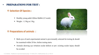 Toxicity Studies : Acute Eye Irritation, Dermal Irritation | PPTX