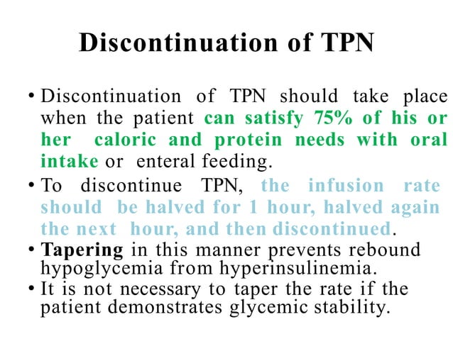 TOTAL PARENTERAL NUTRITION | PPTX | Digestive Disorders | Diseases and Conditions
