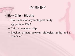 "Biochips" Frontiers In Medical Diagnosis | PPT