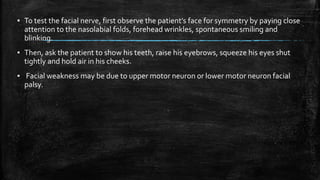 Cranial nerve examination | PPTX