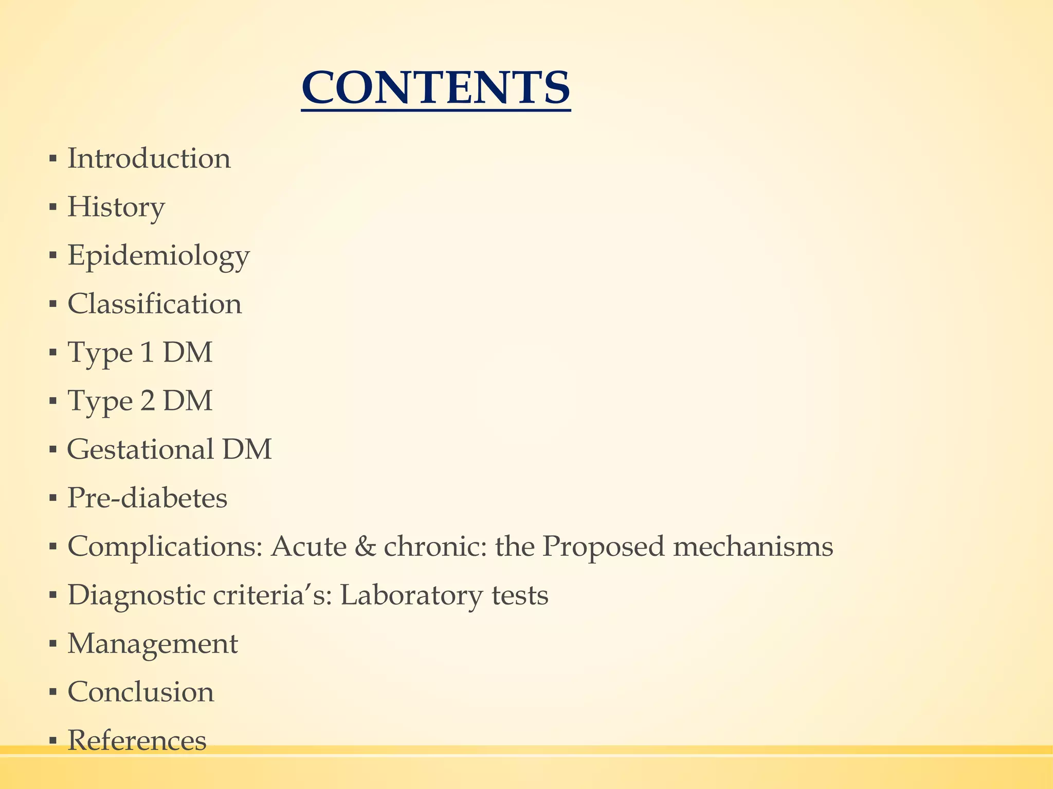 General introduction to diabetes mellitus | PPT