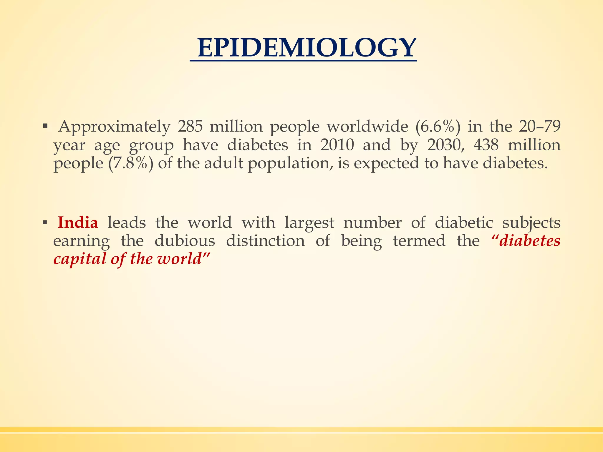 General introduction to diabetes mellitus | PPT