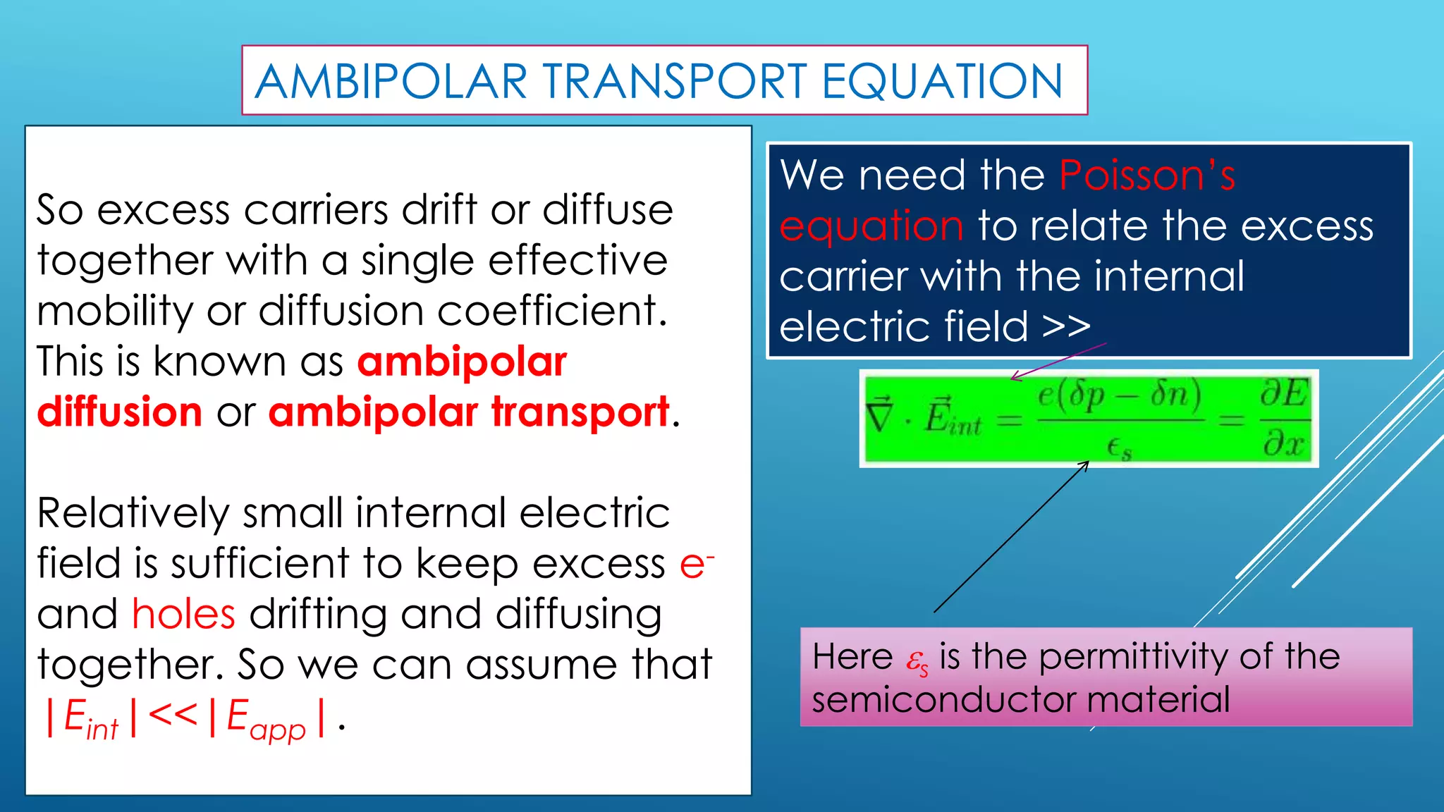 NON-EQUILIBRIUM EXCESS CARRIERS IN SEMICONDUCTORS | PDF