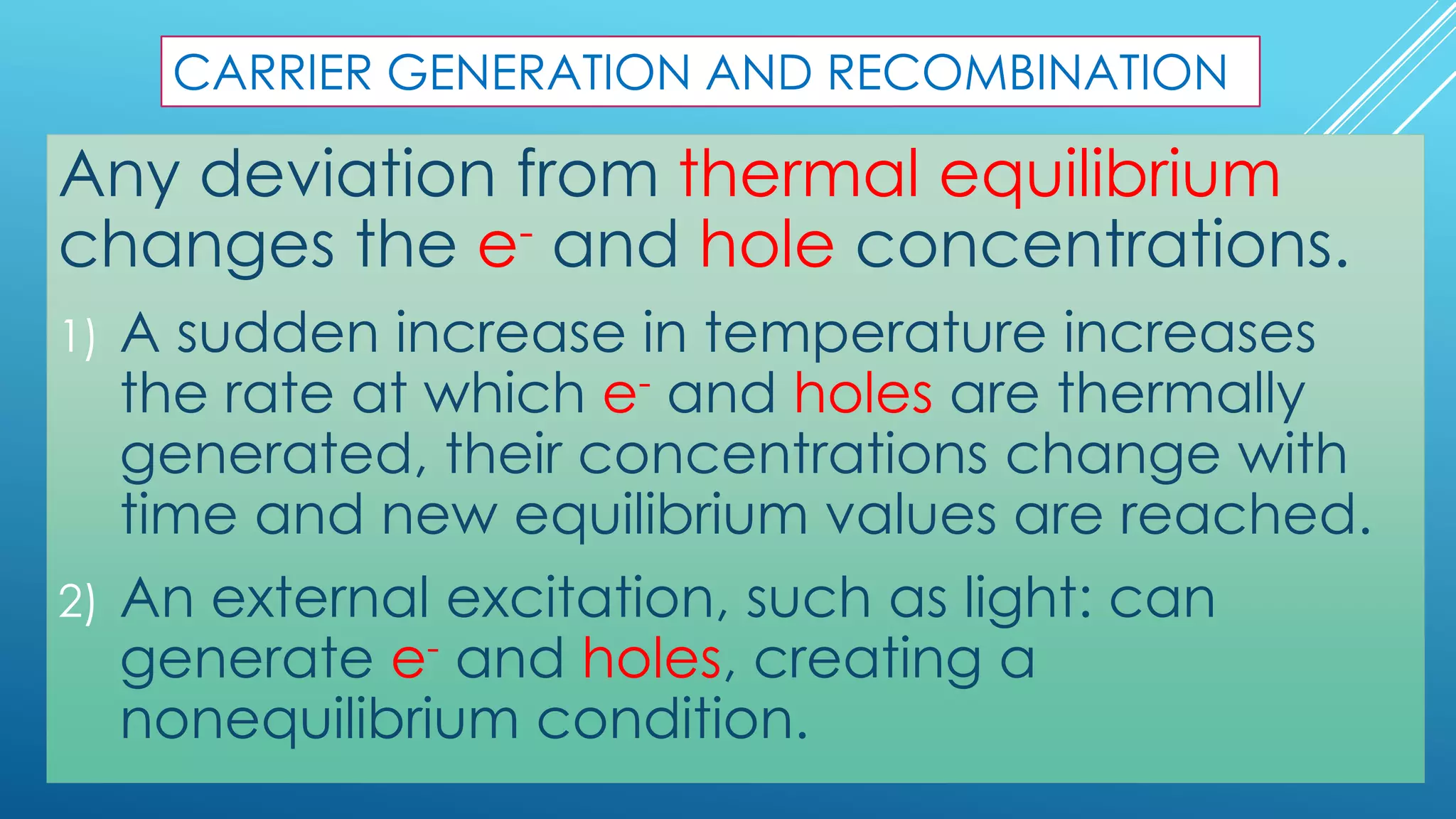 NON-EQUILIBRIUM EXCESS CARRIERS IN SEMICONDUCTORS | PDF
