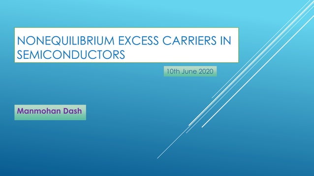 NON-EQUILIBRIUM EXCESS CARRIERS IN SEMICONDUCTORS | PDF | Chemistry ...