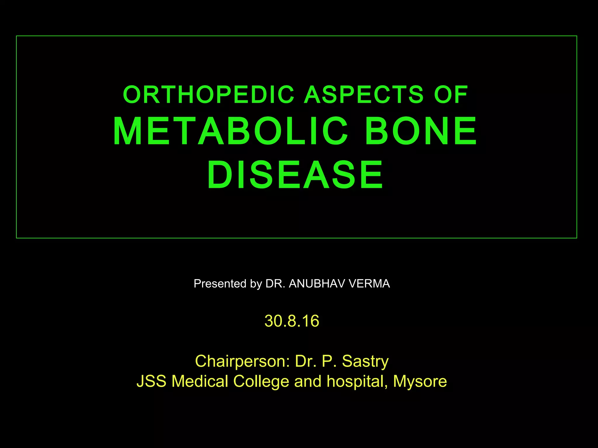 Metabolic bone diseases | PPT | Bone and Joint Conditions | Diseases and Conditions