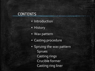 CASTING PROCEDURES AND DEFECTS | PPTX
