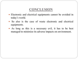 ELECTRONIC WASTE MANAGEMENT ppt.pptx | Environmental Services Industry ...