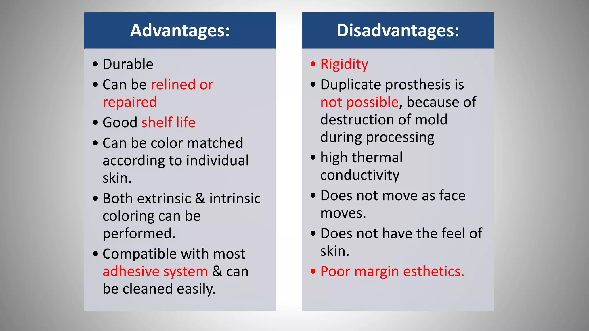 maxillofacial prosthesis materials | PPTX
