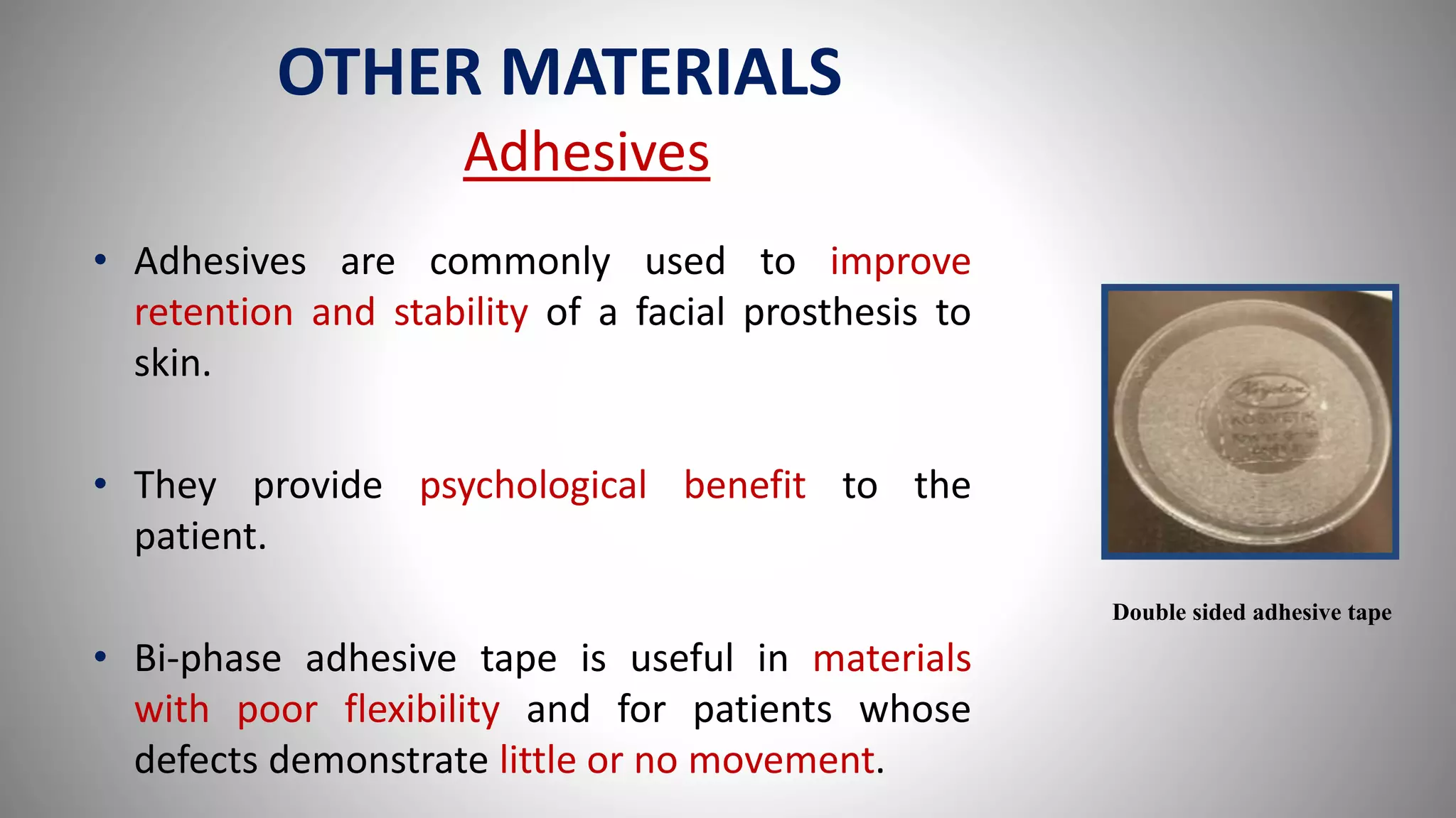 maxillofacial prosthesis materials | PPTX