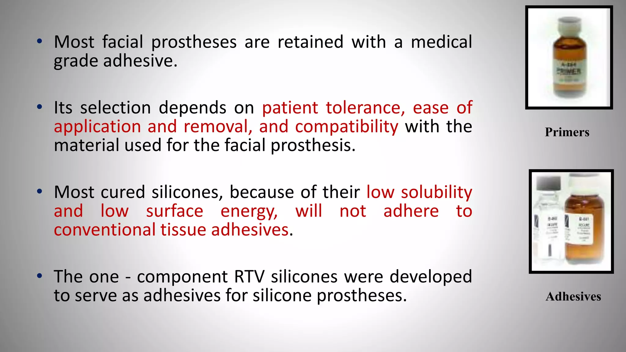 maxillofacial prosthesis materials | PPTX