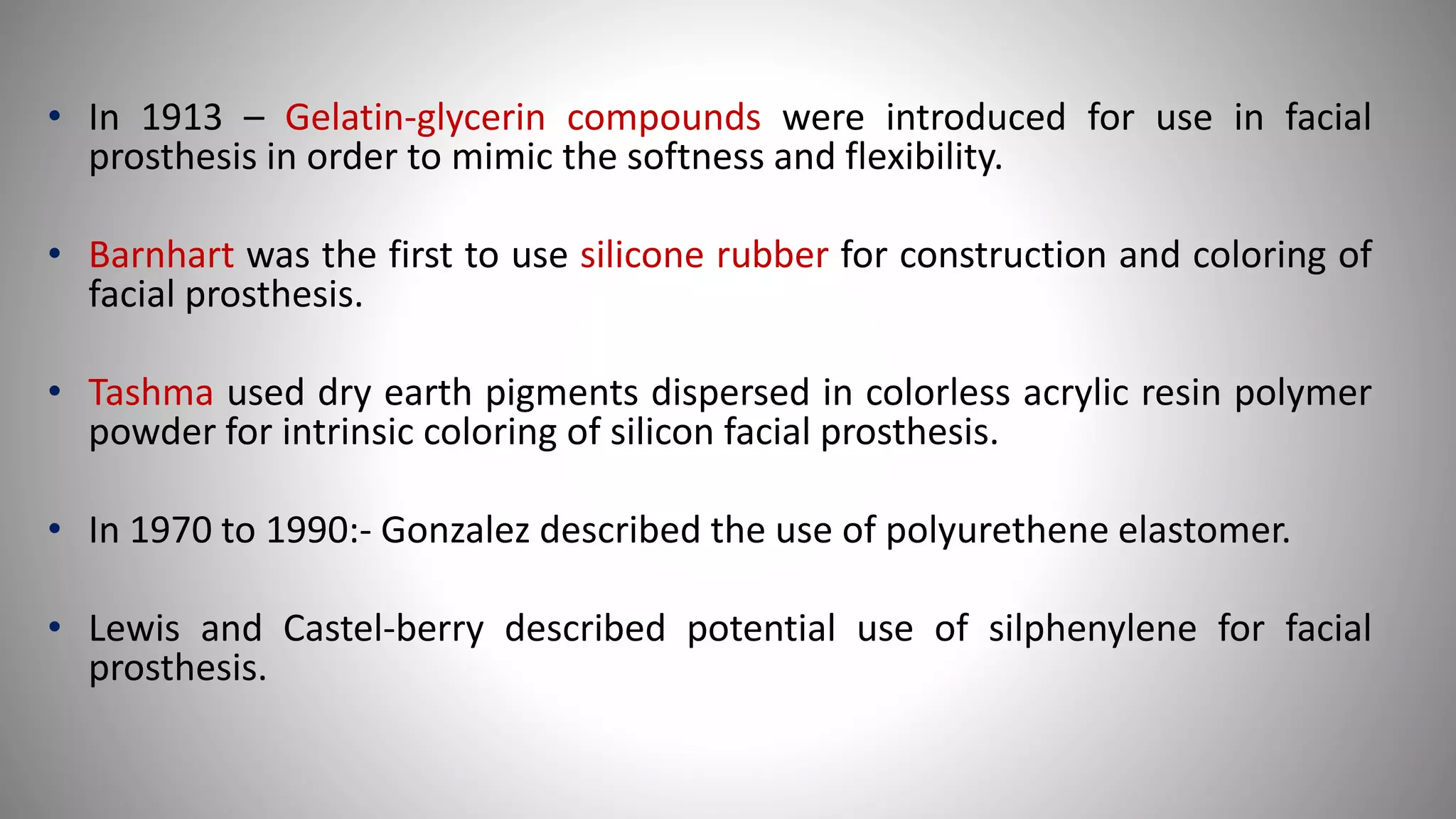 maxillofacial prosthesis materials | PPTX
