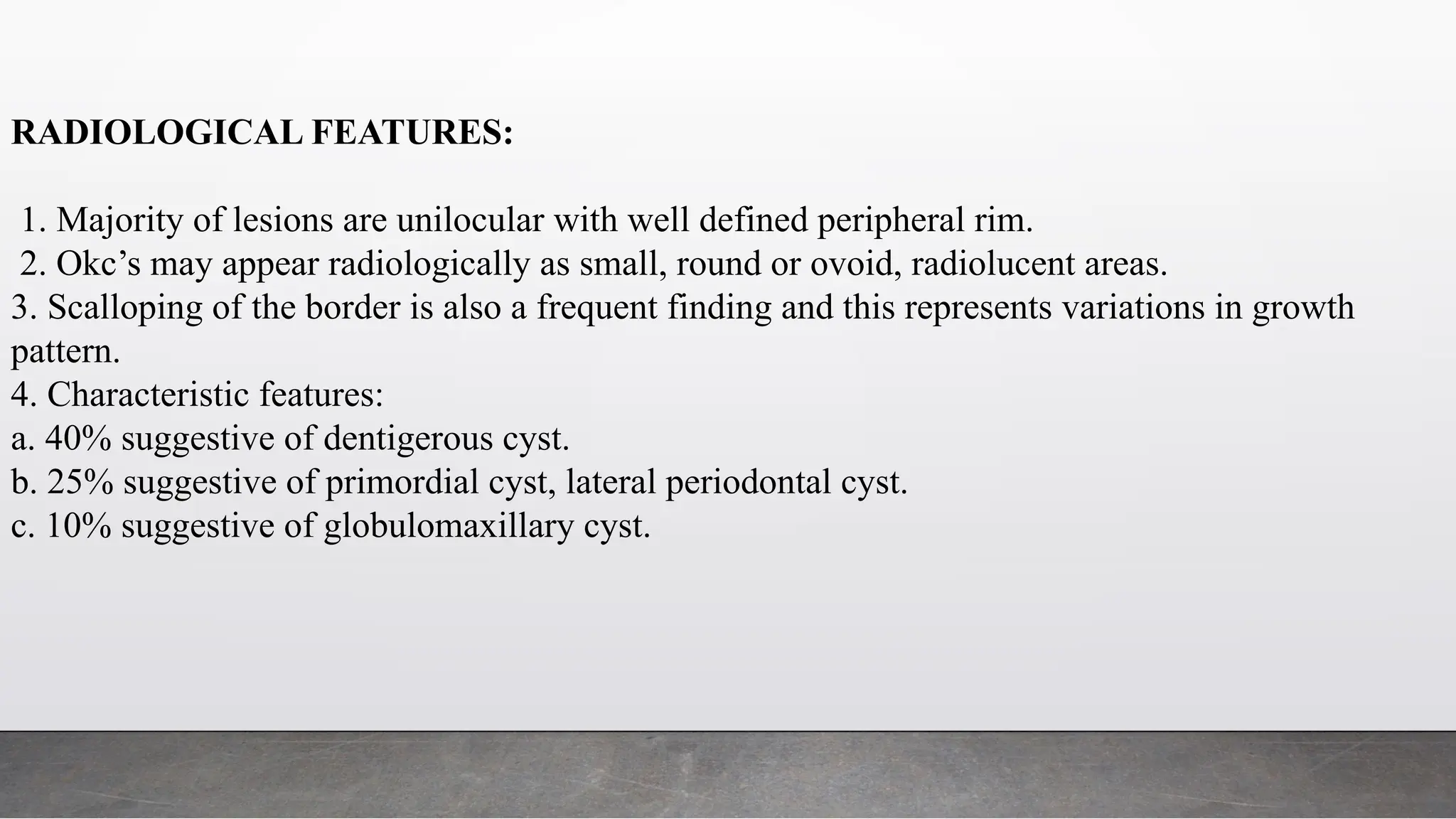 Seminar 3 Odontogenic cyst clinical feature , radiography | PPTX