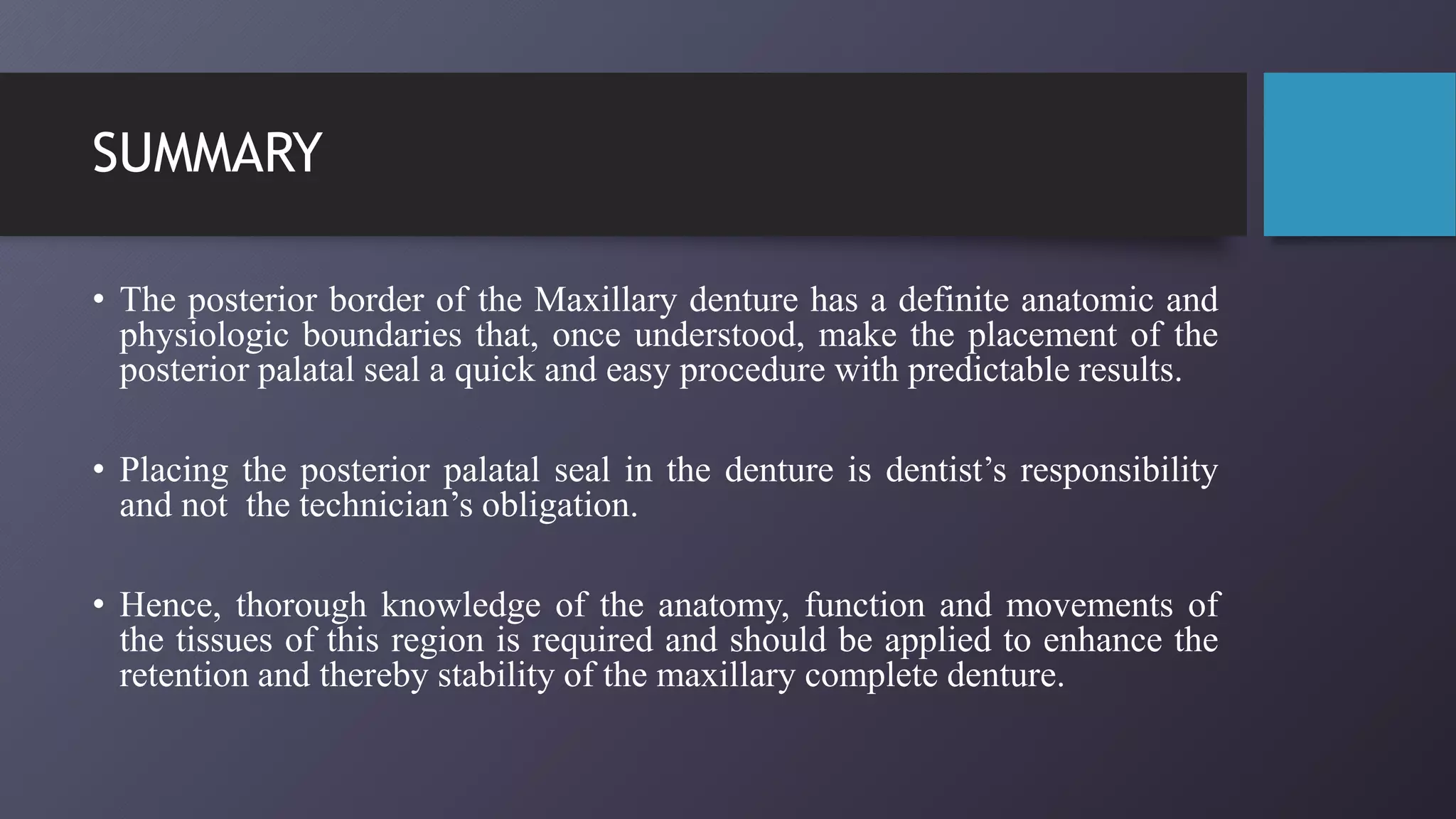 Posterior Palatal Seal Area | PPTX
