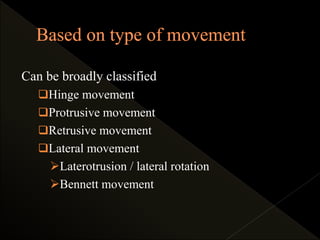 Mandibular movements and determinants | PPTX