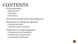 Perforation in Endodontics | PPTX