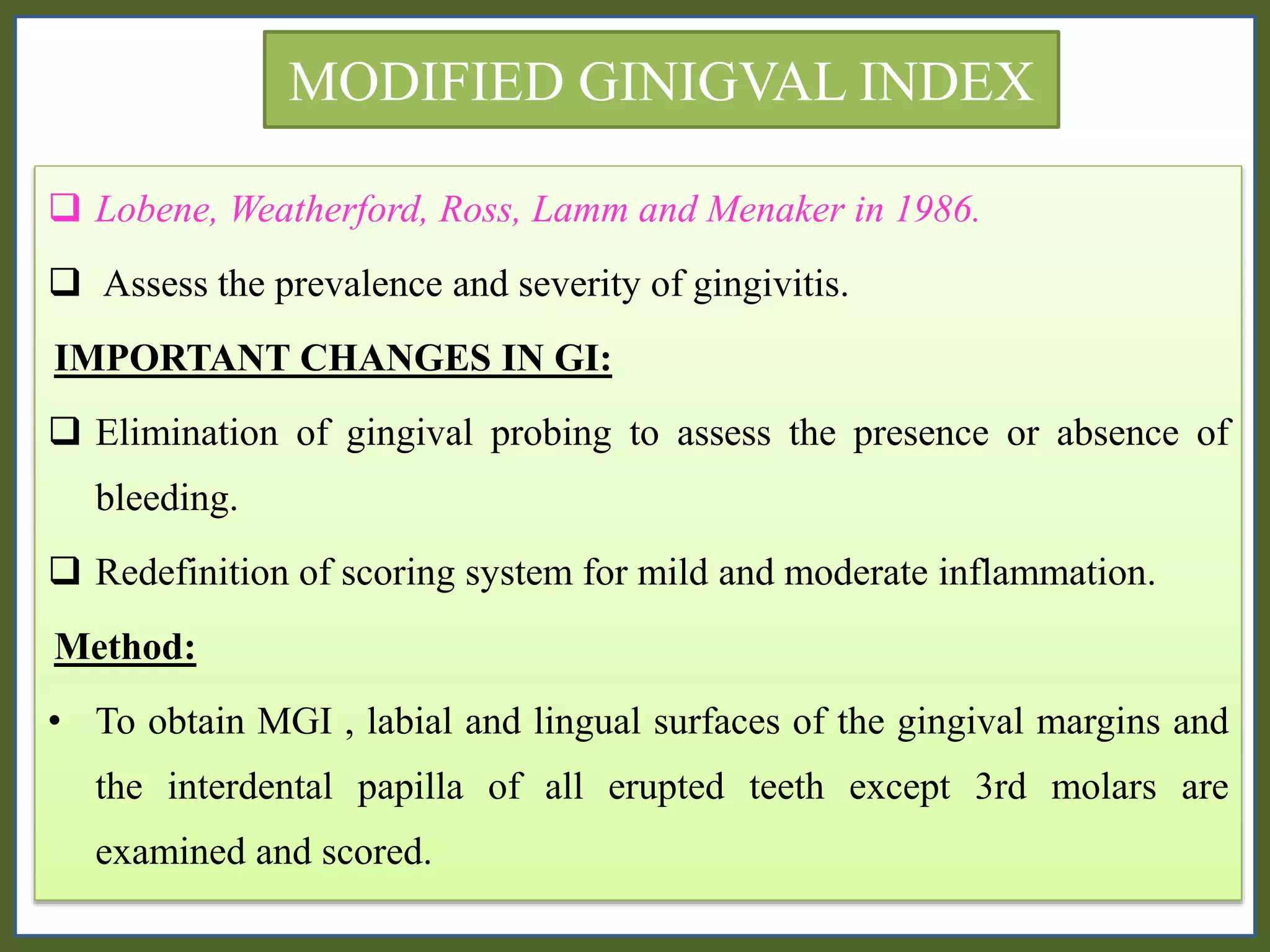 periodontal indices | PPTX