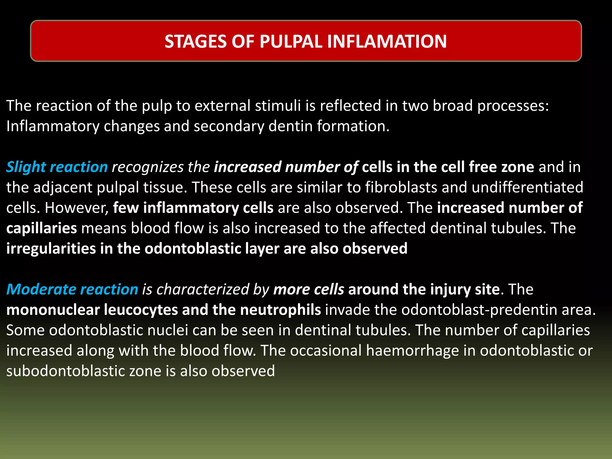 Pulpal response to various dental procedures restorative materials | PPTX