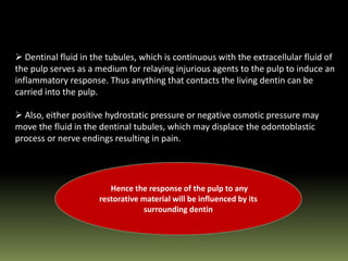 Pulpal response to various dental procedures restorative materials | PPTX