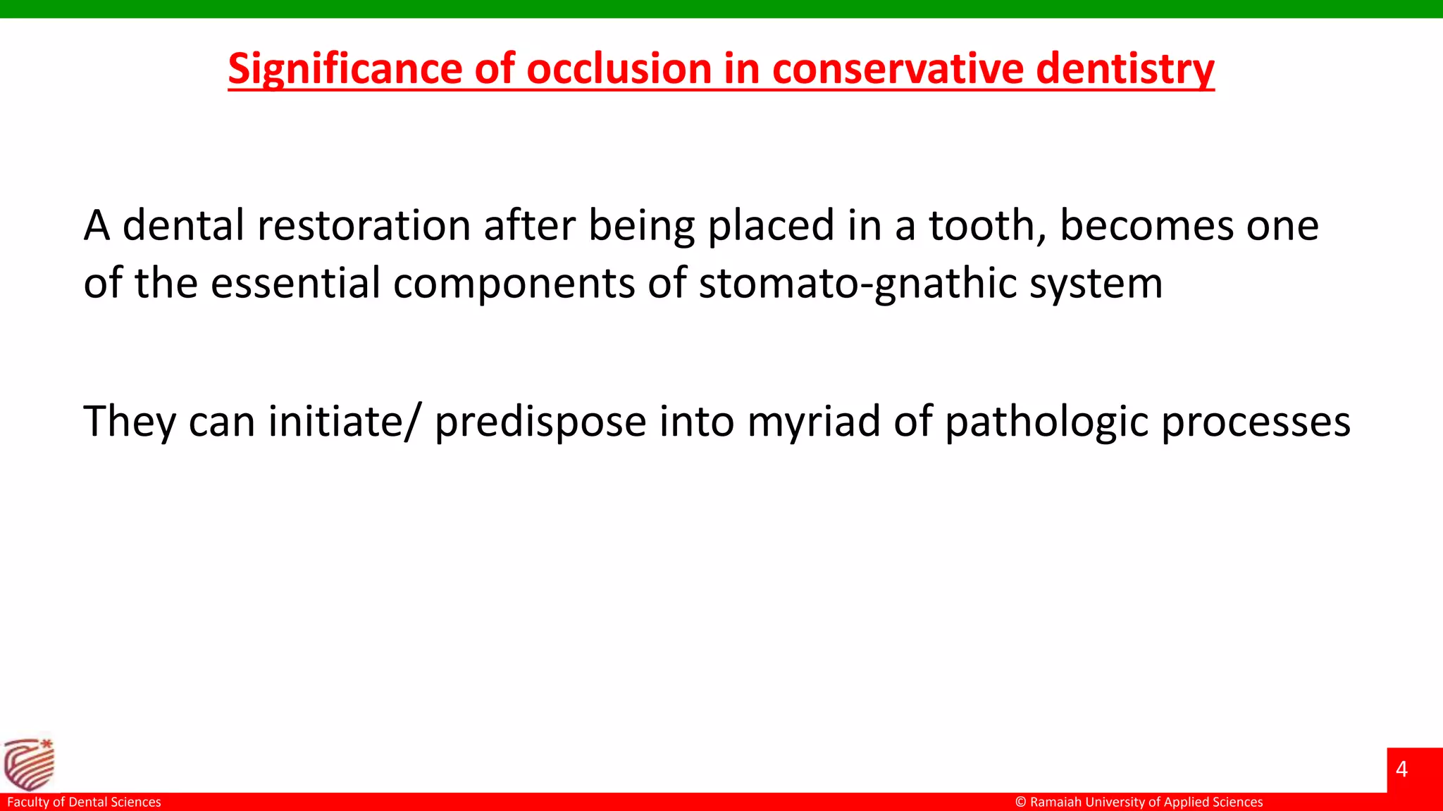Occlusion in restorative dentistry | PPTX