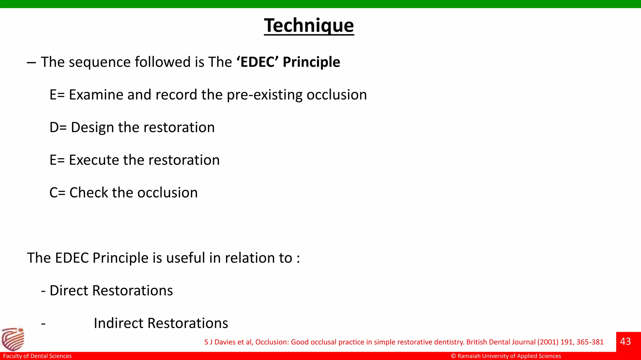 Occlusion in restorative dentistry | PPTX