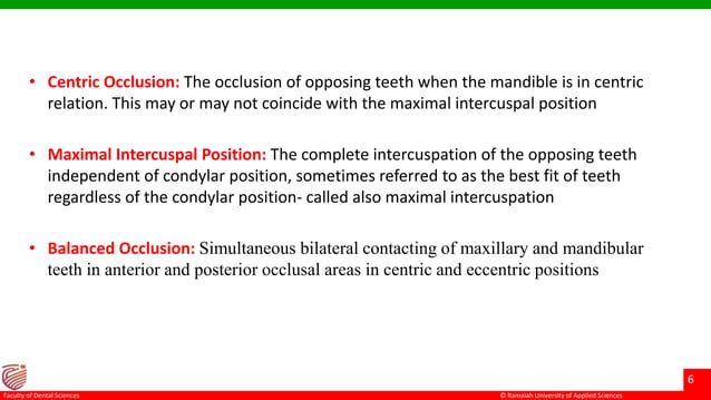 Occlusion in restorative dentistry | PPTX