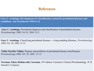 DEVELOPMENT OF DIFFERENT CLASSIFICATION SYSTEMS FOR PERIODONTAL ...
