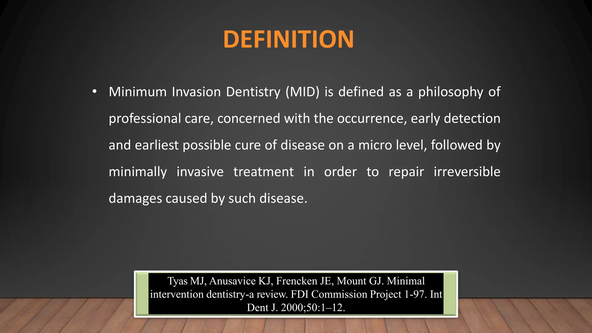 MINIMALLY INVASIVE DENTISTRY in Conservative Dentistry | PPTX