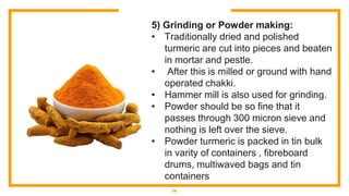 Processing and preparations for market :Turmeric | PPTX