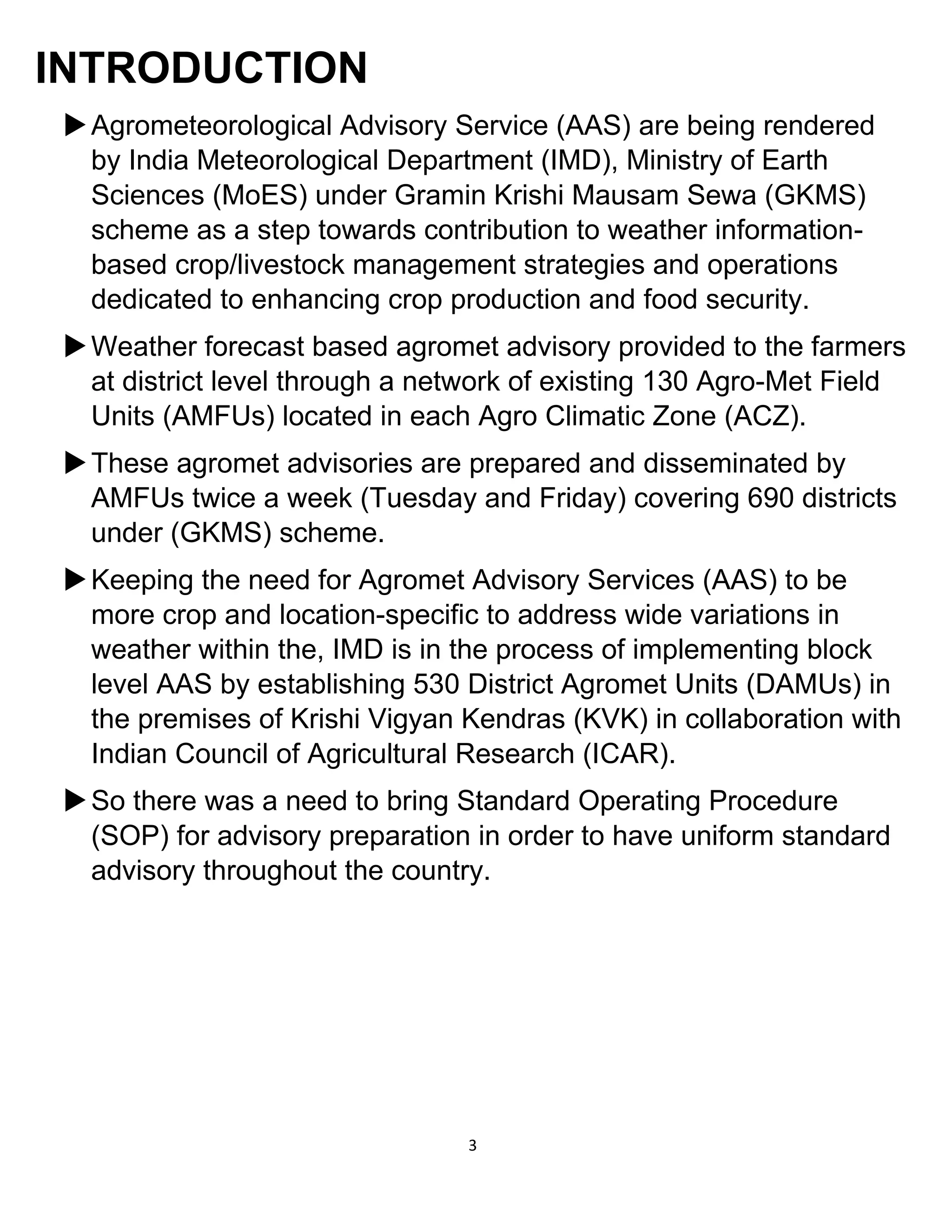 Role of Agrometeteorology Advisory Services In Agriculture | PDF