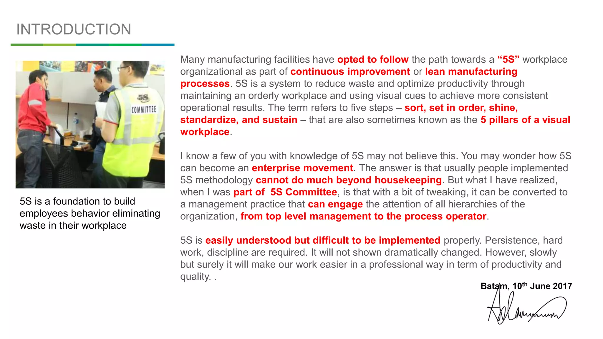 5S for Enhancing Productivity, Quality, and Safety at the Workplace | PPTX
