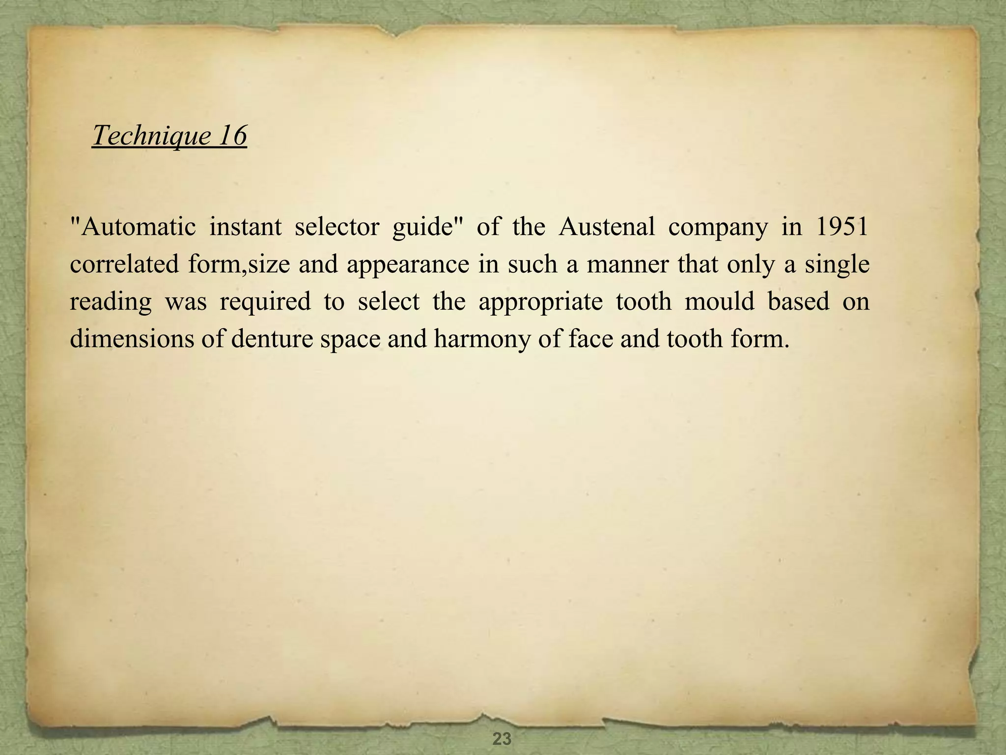 Anterior teeth selection | PPTX