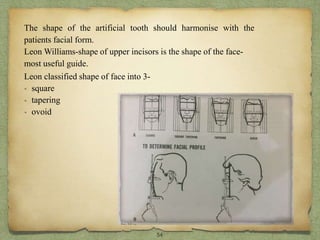Anterior teeth selection | PPTX