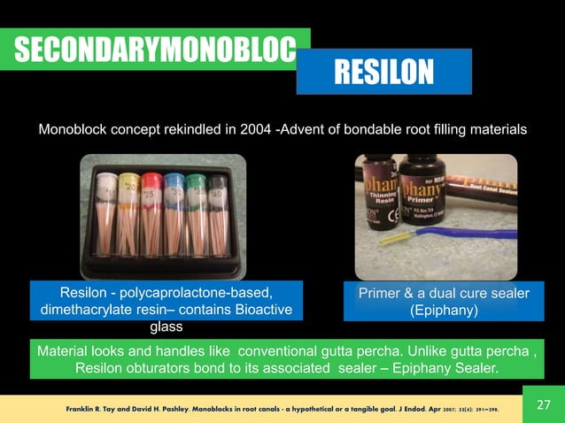 MONOBLOC IN ENDODONTICS - Root canal filling materials and concept of ...