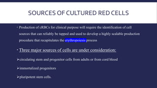 1. Bio preservation of Red Cell Components 2. CULTURED RBCs 3. solvent ...