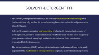 1. Bio preservation of Red Cell Components 2. CULTURED RBCs 3. solvent ...